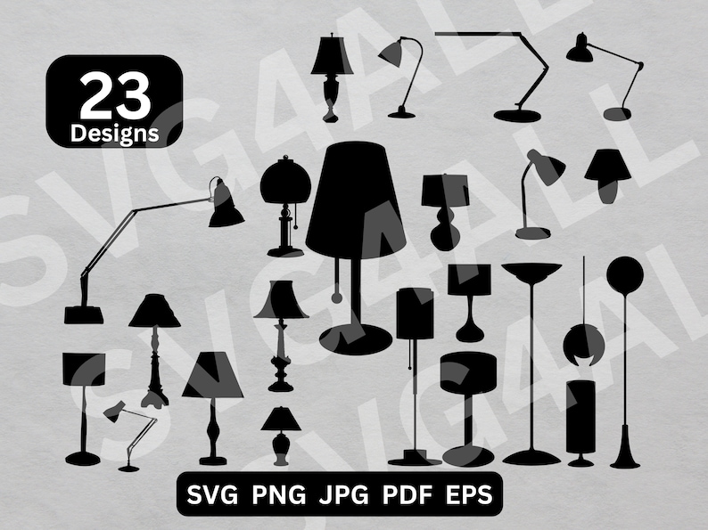 Table Lamp Svg, Table Lamp Bundle Svg, Table Lamp PNG, Table Lamp ...