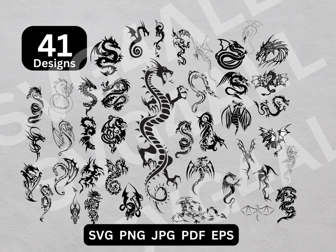 Dragon Svg Bundle, Dragon Svg, Dragon Cut File, Dragons Head, Dragon ...