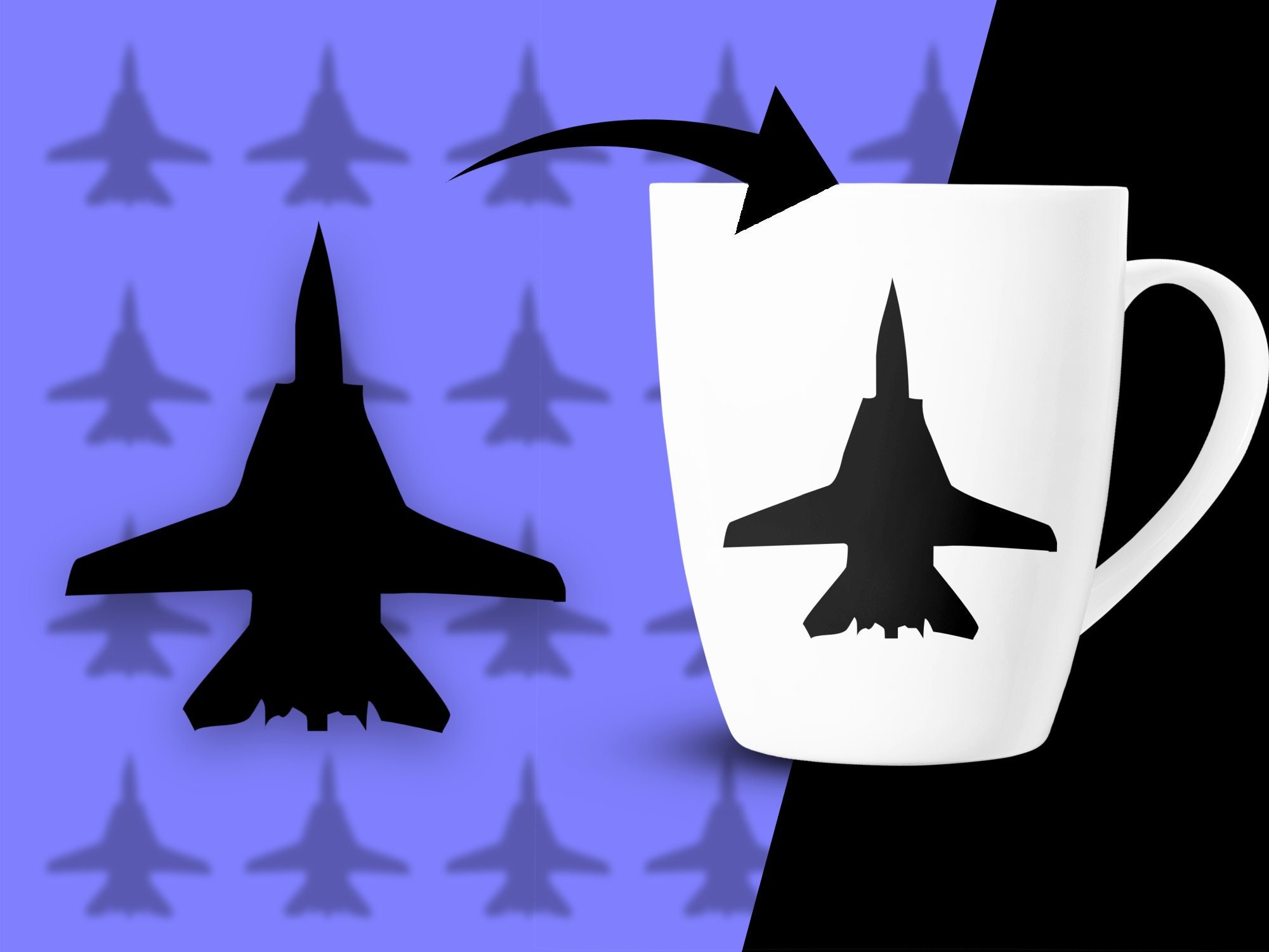 Military Aircraft Silhouette SVG Bundle, Fighter Jet Clipart, Army ...