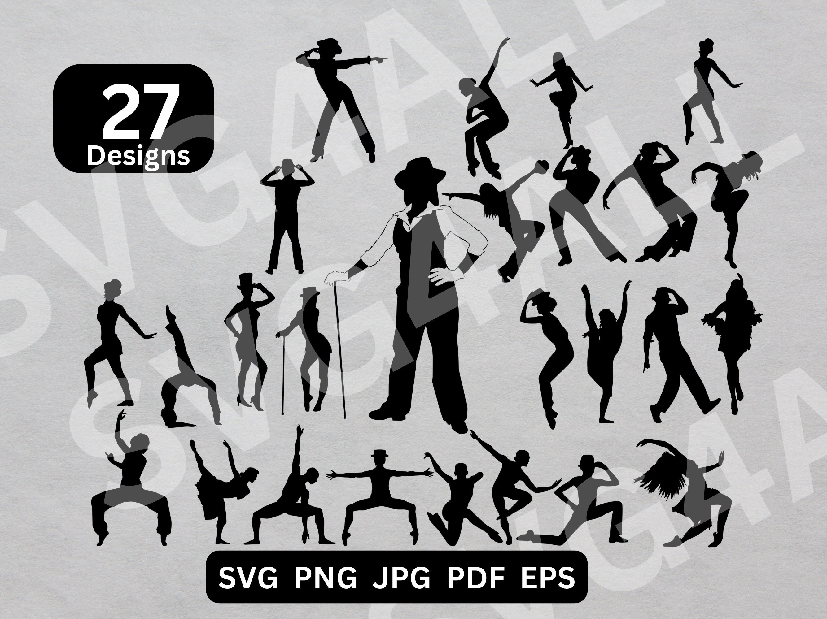 Jazz Dancer Silhouette SVG, Clipart Vector (digital Download) - Etsy