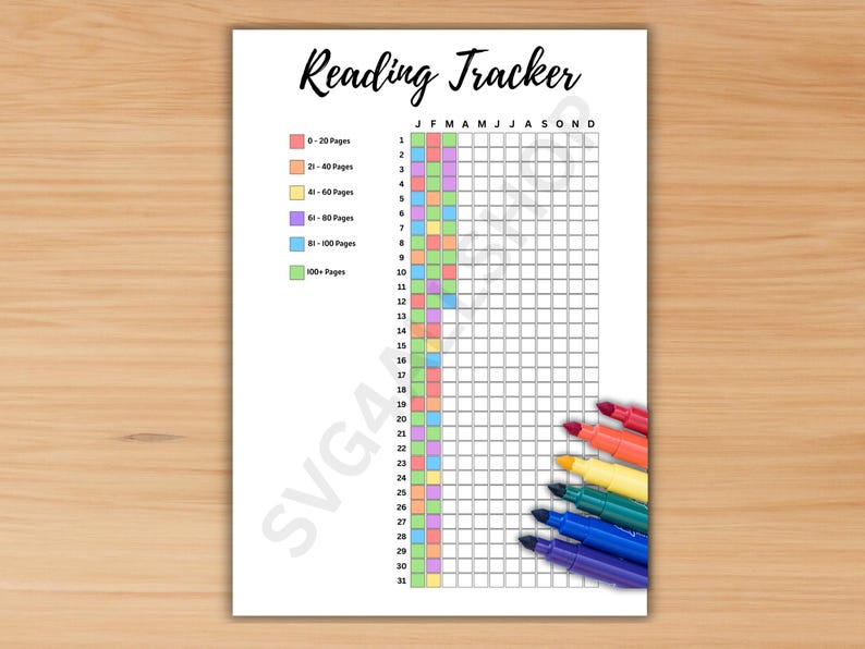 Daily Reading Tracker Printable - Reading Log - Read Tracker - Reading ...