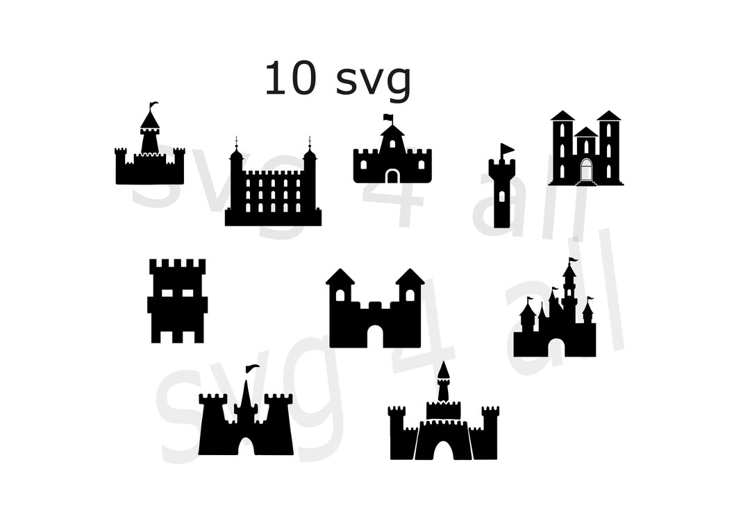 Castle Bundle Svg, Castle Drawing, Princess Castle Vector, Castle With ...