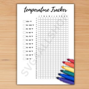 Temperature Tracker Printable - Temperature Tracker Log - Daily ...
