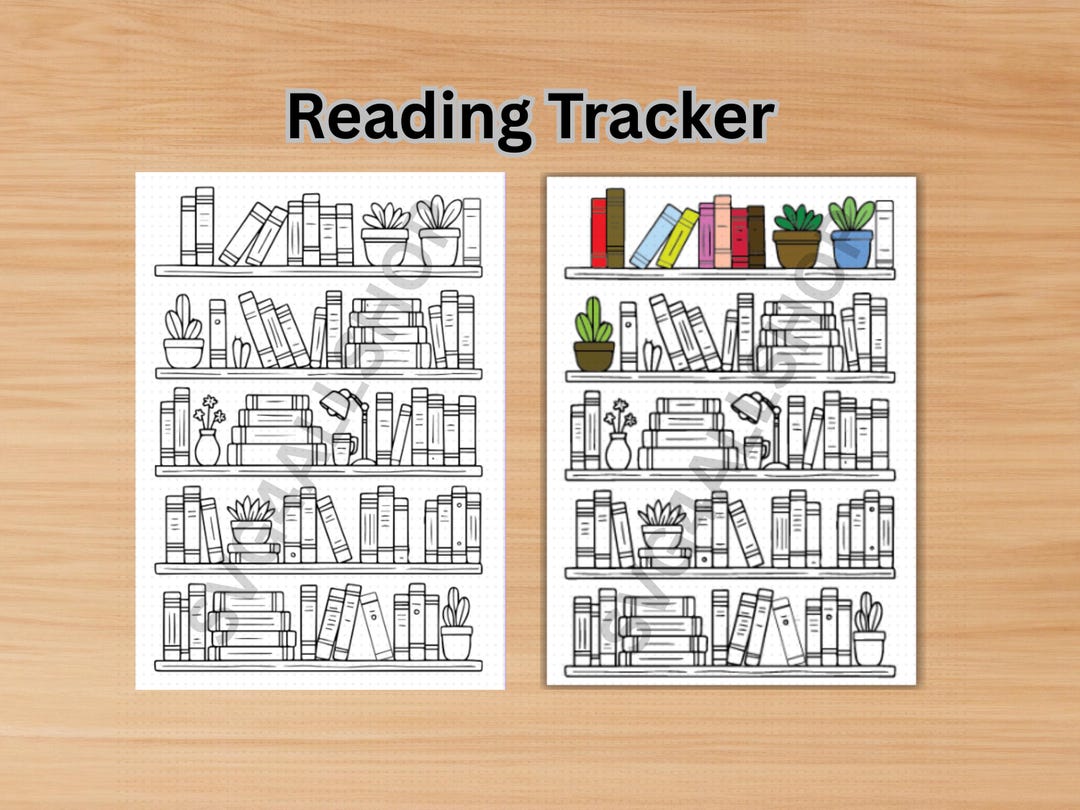 Bookshelf Reading Tracker Printable | Book Reading Tracker | Book ...