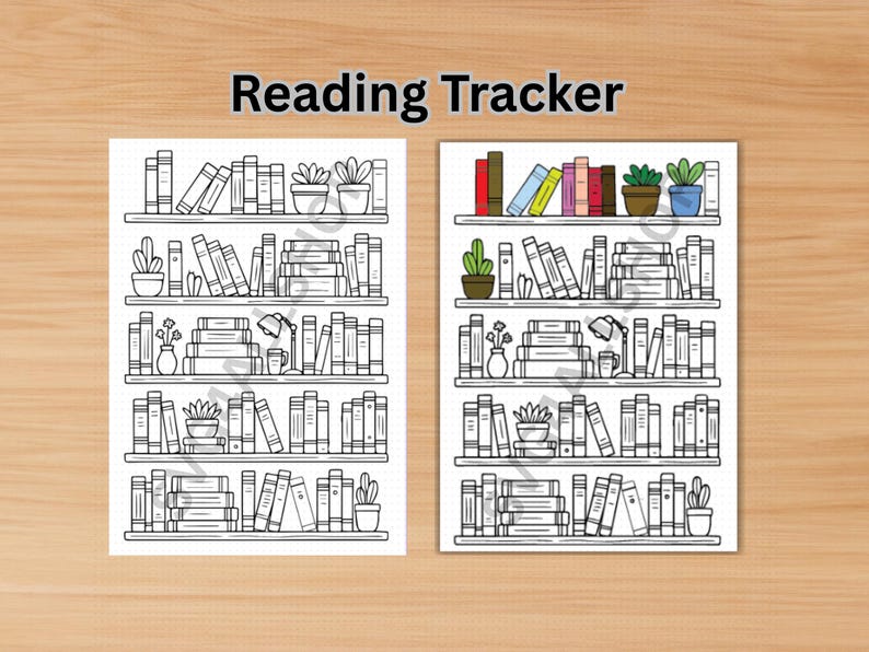 Bookshelf Reading Tracker Printable | Book Reading Tracker | Book ...