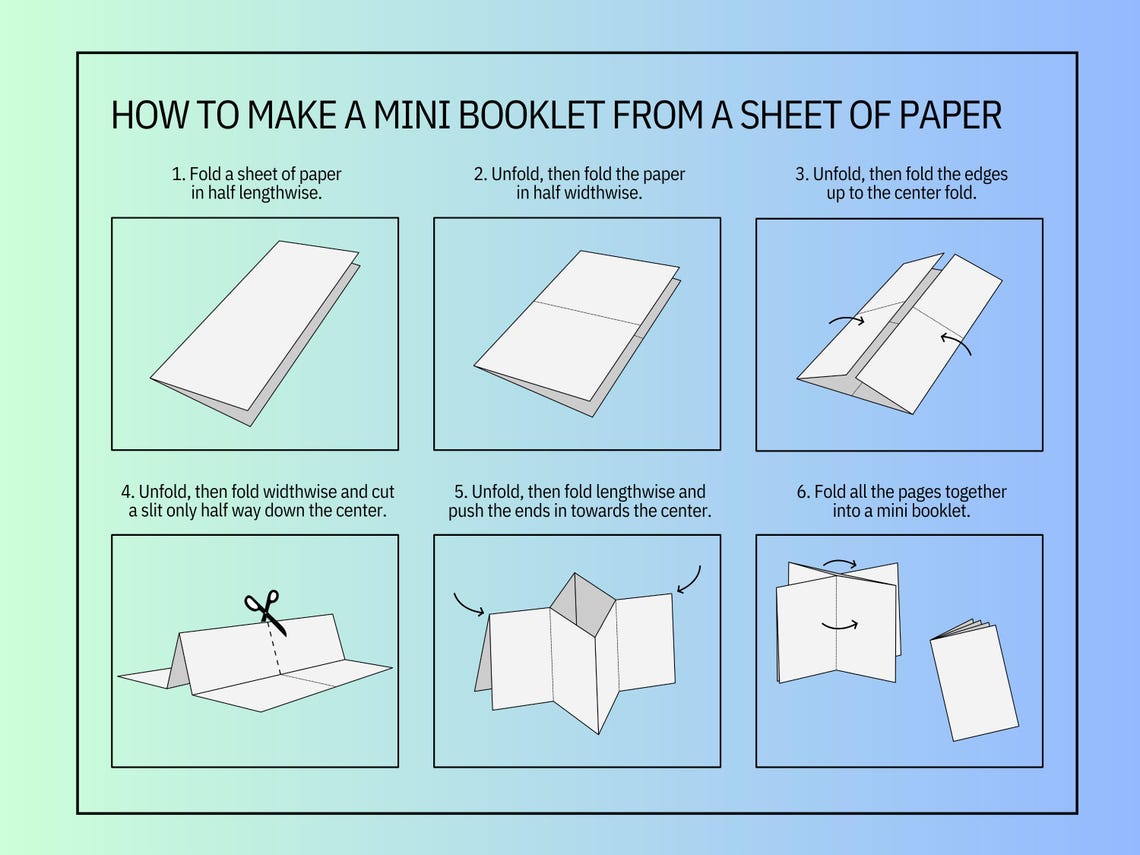 Foldable Mini Booklet Template (canva, Svg, Png, Eps, Dxf, Pdf ...