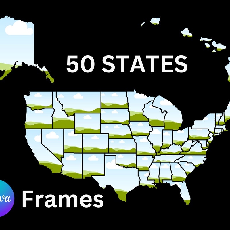 50 States Photo Map - Etsy