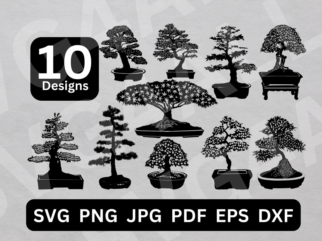 Bonsai Svg, Bonsai Tree Svg, Bonsai Bundle, Bonsai Silhouette, Bonsai ...