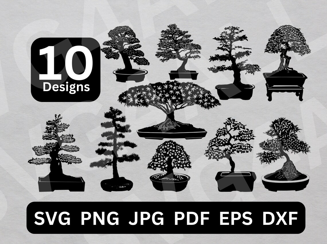 Bonsai Svg Bonsai Tree Svg Bonsai Bundle Bonsai Silhouette - Etsy