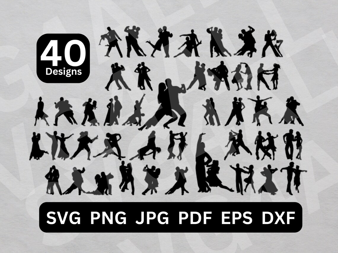 Tango SVG, Tango Dancers SVG and PNG, Tango Silhouette, Tango Clipart ...