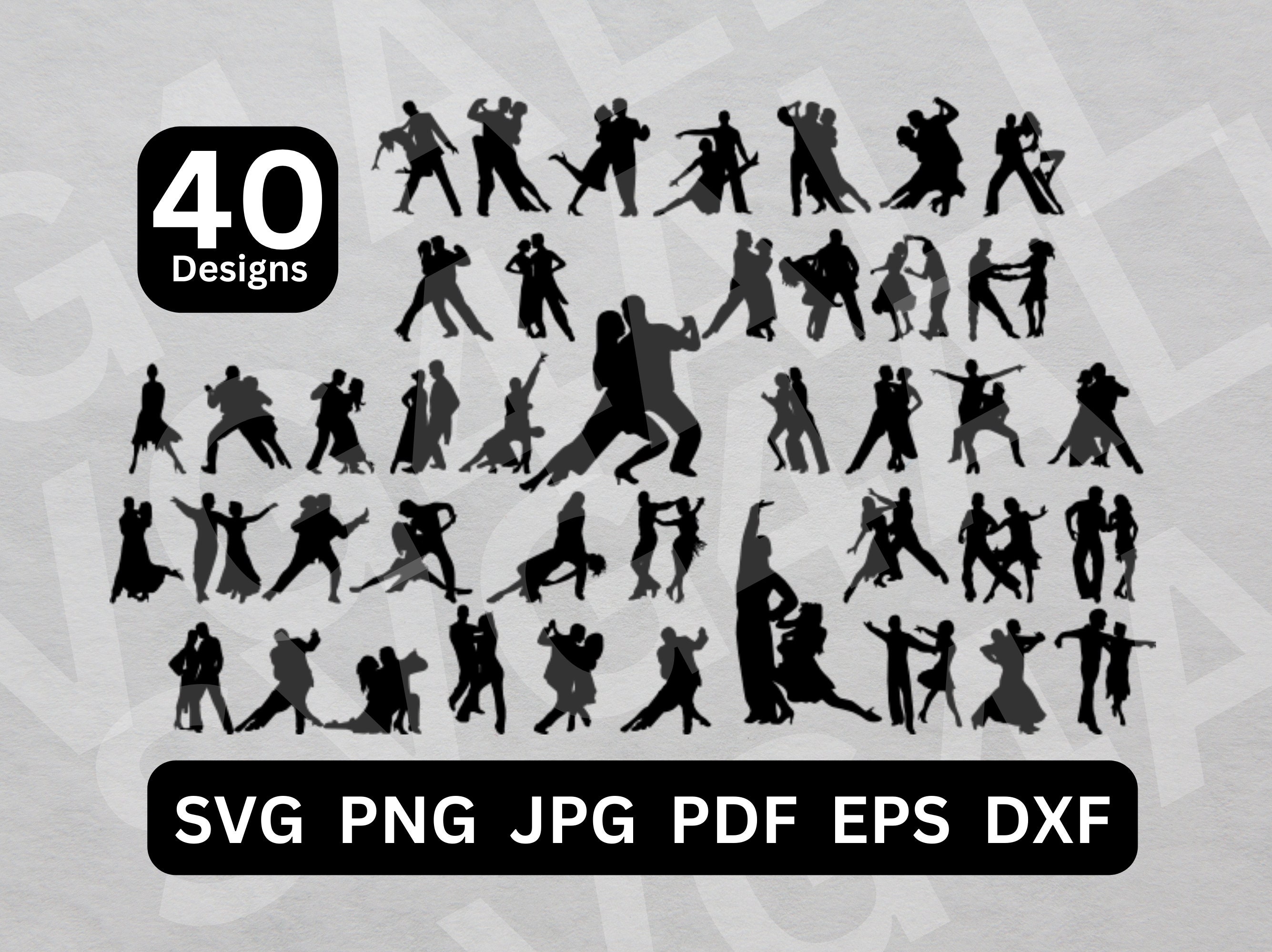 Tango SVG, Tango Dancers SVG and PNG, Tango Silhouette, Tango Clipart ...