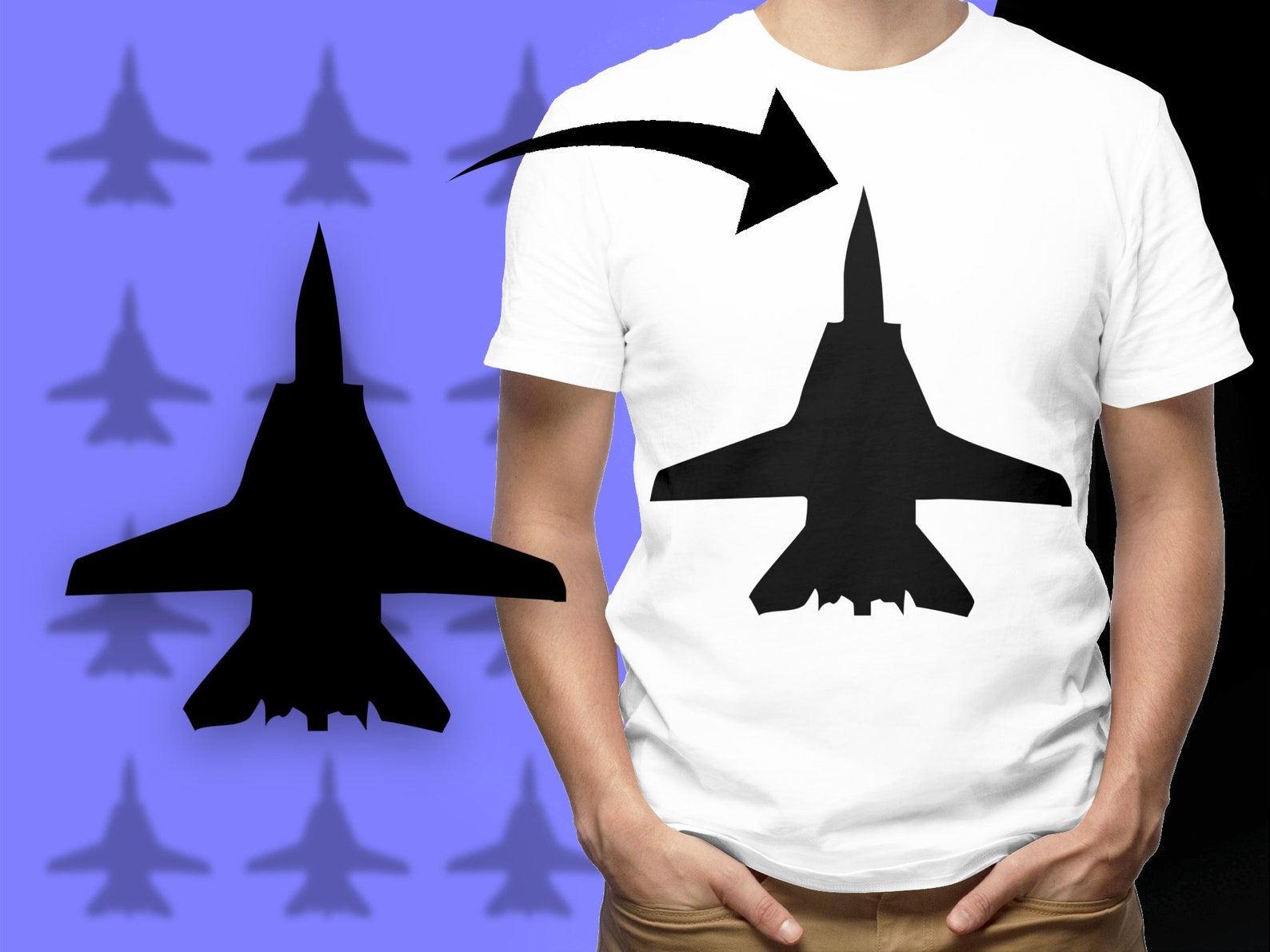 Military Aircraft Silhouette SVG Bundle, Fighter Jet Clipart, Army ...