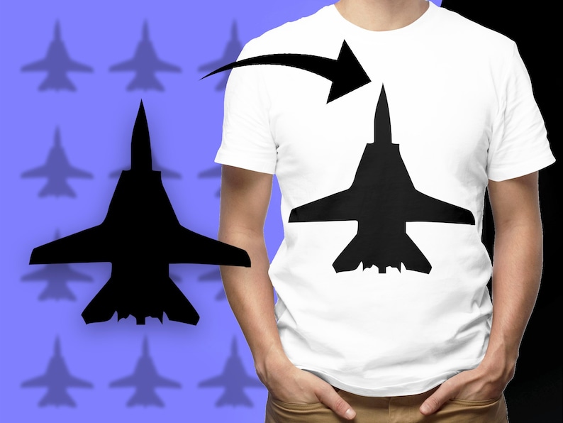 Military Aircraft Silhouette SVG Bundle, Fighter Jet Clipart, Army ...