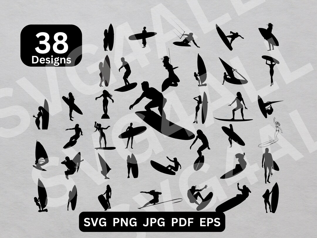 Surfer Svg, Surfer Bundle Svg, Surf, Surfer Clipart, Surfer Cut Files ...