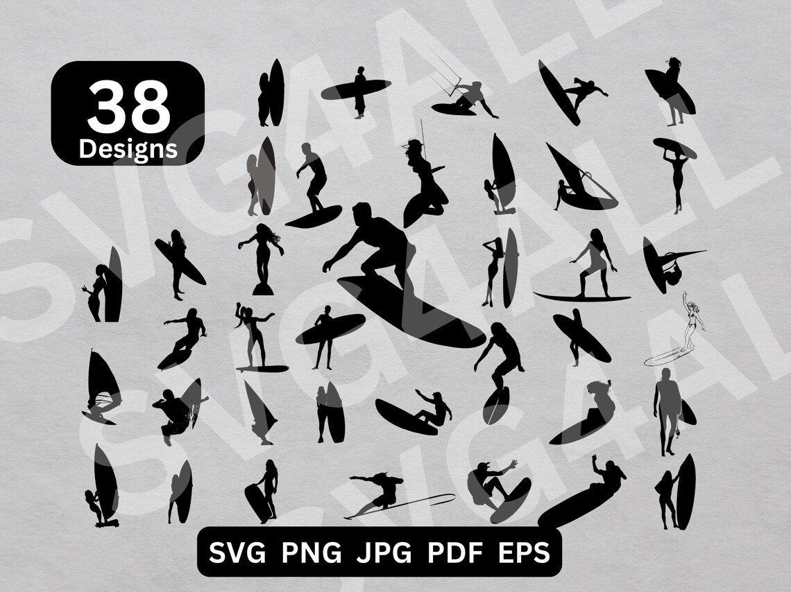 Surfer Svg, Surfer Bundle Svg, Surf, Surfer Clipart, Surfer Cut Files ...