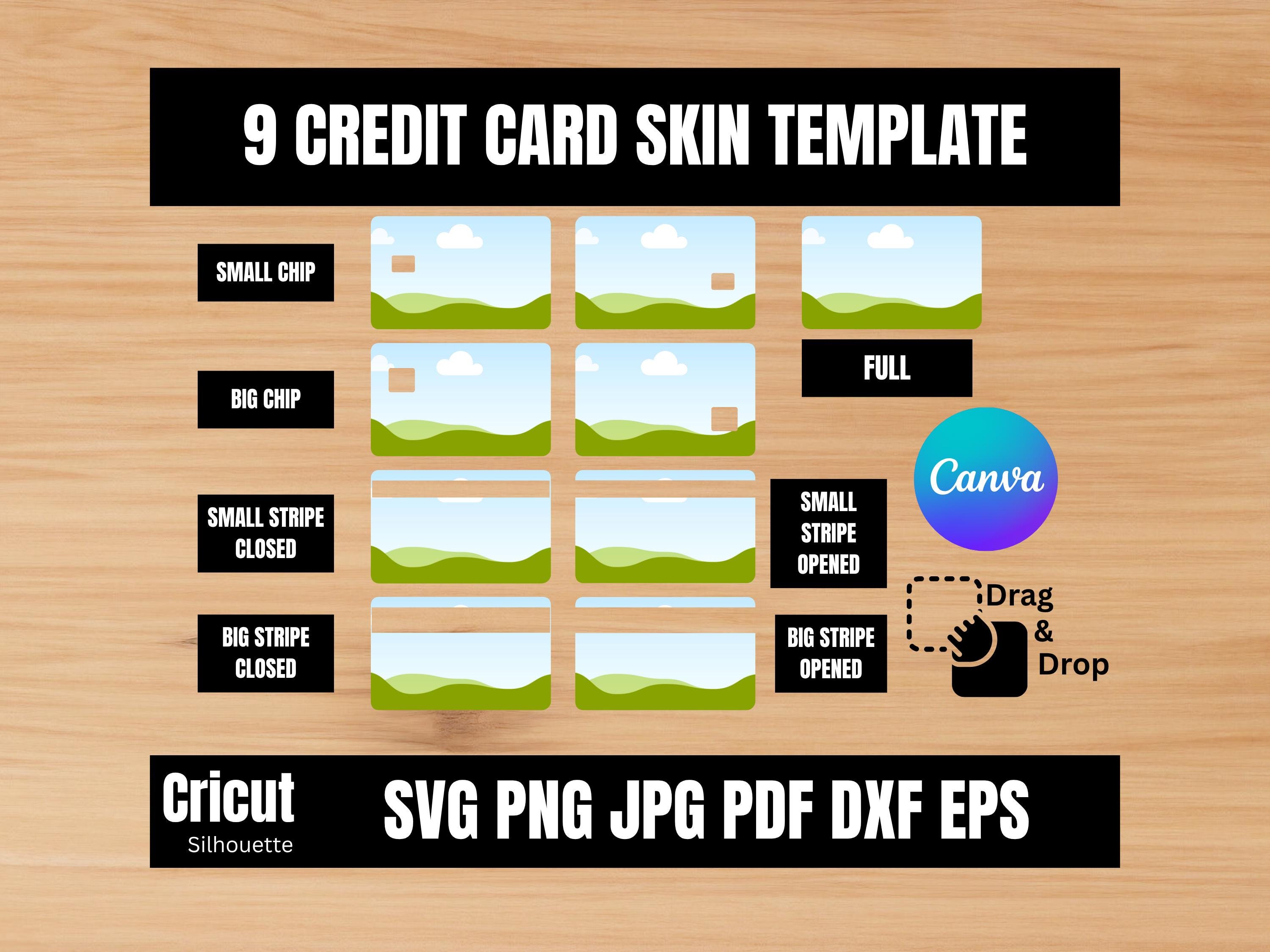 Credit Card Skin Template, Debit Card Cover Template SVG, Credit Card ...