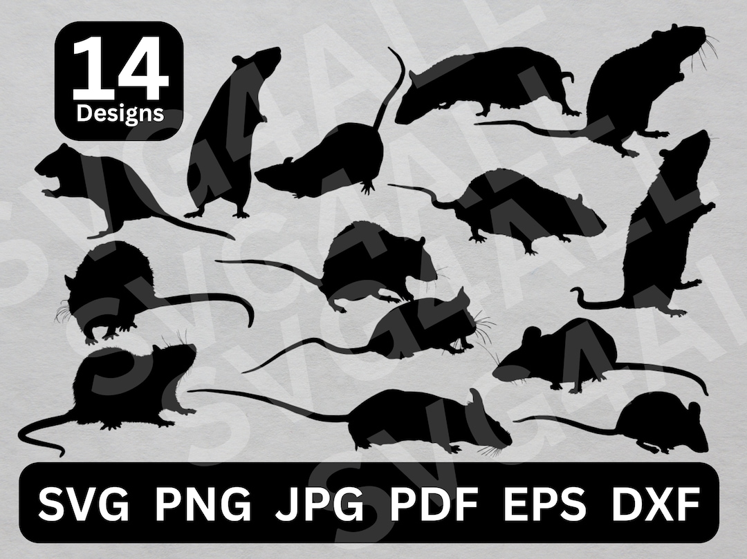 Rat SVG, Mouse SVG, Rat Silhouette, Rat Cut File, Rat Clipart, Rat ...
