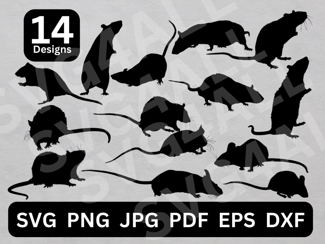 Rat SVG, Mouse SVG, Rat Silhouette, Rat Cut File, Rat Clipart, Rat ...