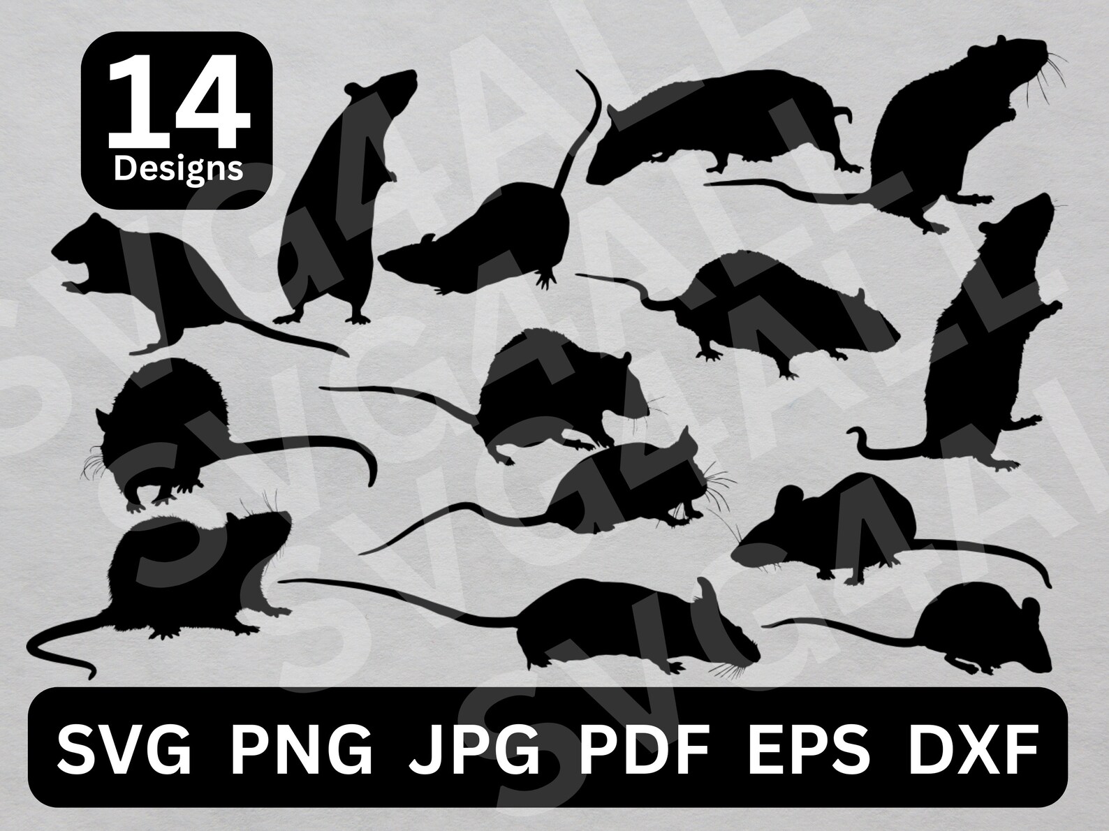 Rat SVG, Mouse SVG, Rat Silhouette, Rat Cut File, Rat Clipart, Rat ...