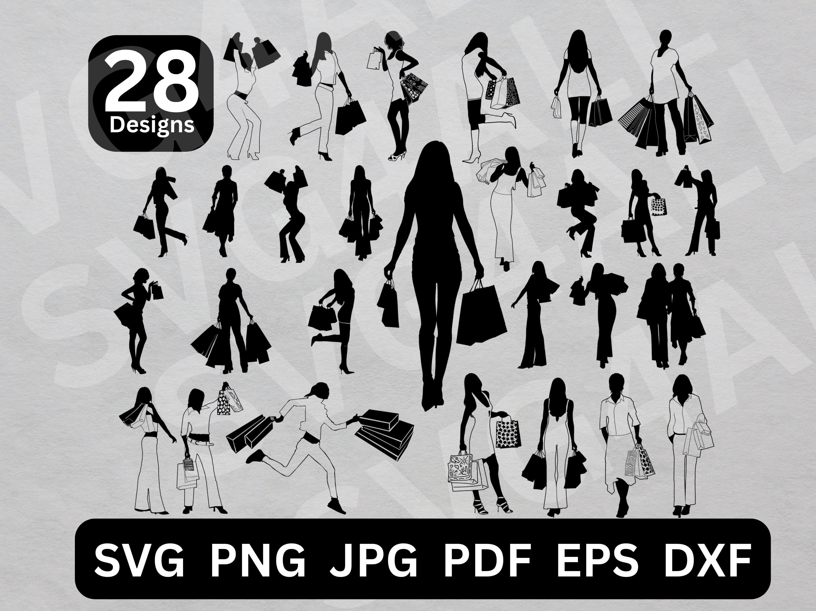 Shopping Girl SVG, Shopping Girl SVG Bundle, Shopping Girl Clipart ...