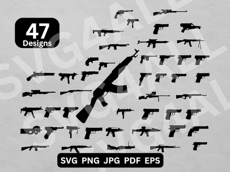 Weapons Svg, Guns Bundle Svg, Gun PNG, Military Clipart, Guns Cut Files ...