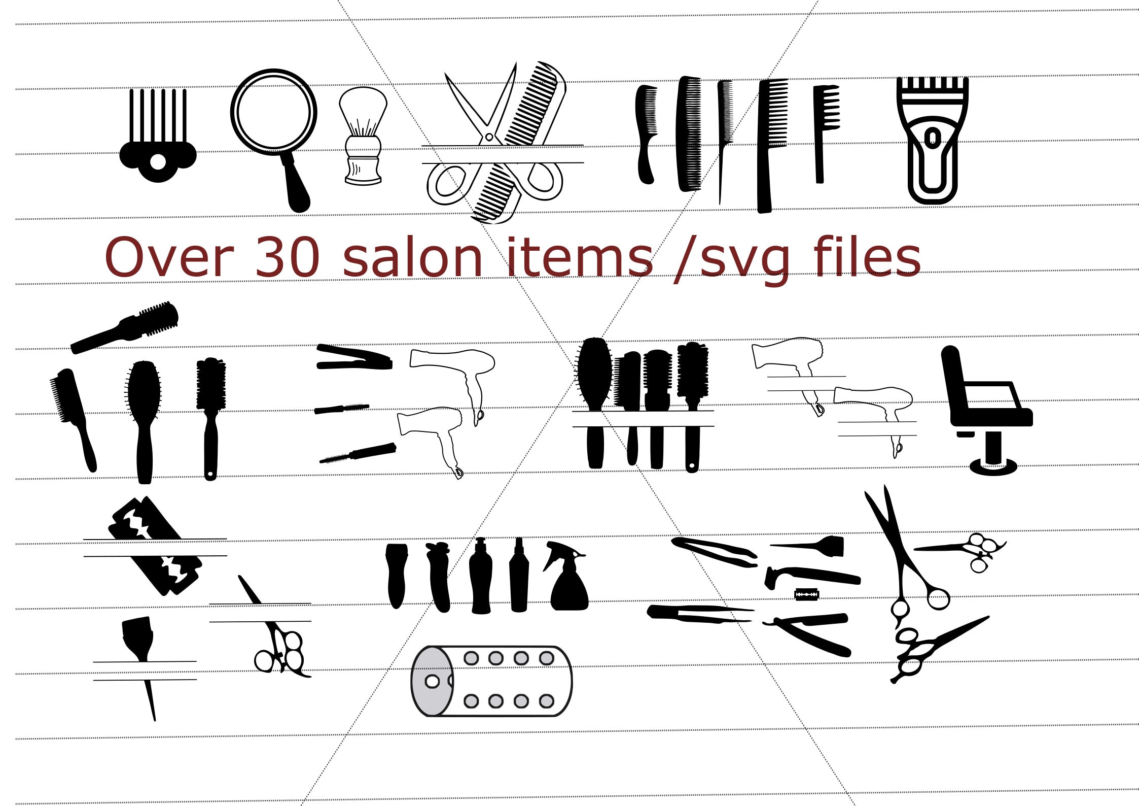 Salon Silhouette, Salon Svg, Hair Roller Svg, Hair Tool Svg ...