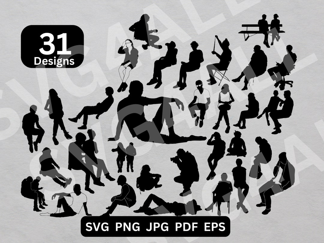 Sitting People SVG, Sitting Person SVG, Sitting People Cricut, Sitting ...