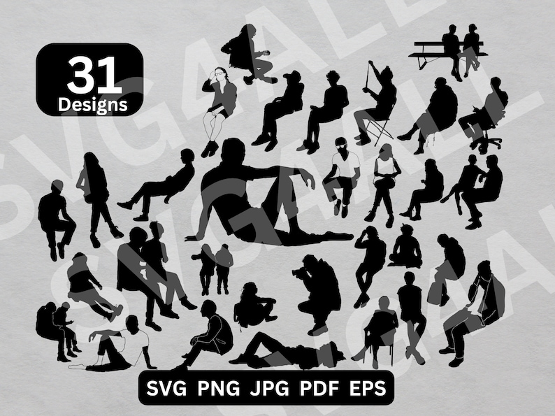 Sitting People SVG, Sitting Person SVG, Sitting People Cricut, Sitting ...