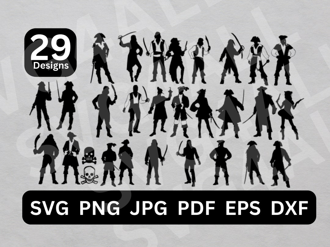 Pirate SVG, Pirate Silhouette, Pirate Cut File, Pirate Clipart, Pirate ...