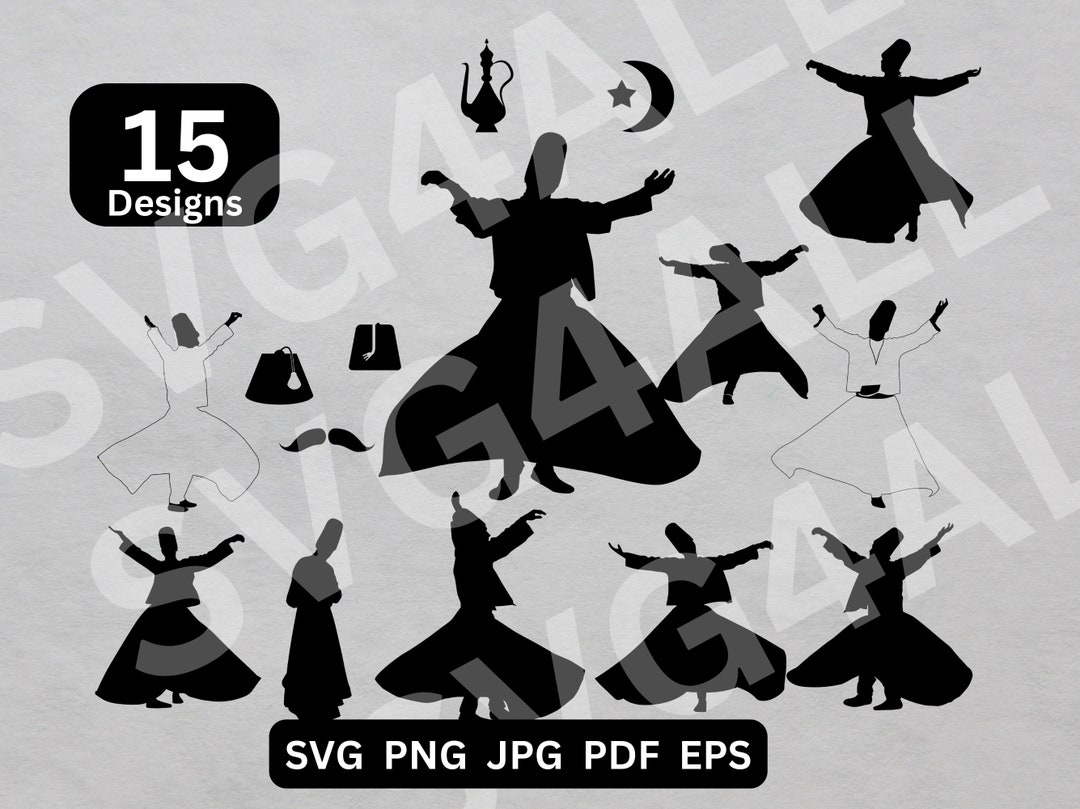 Dervish Turkish Dancer SVG & PNG, Turkish Dancing Svg, Turkish Cut File ...