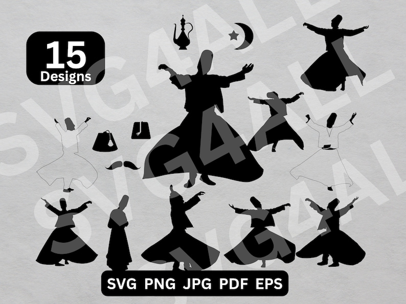 Dervish Turkish Dancer SVG & PNG, Turkish Dancing Svg, Turkish Cut File ...