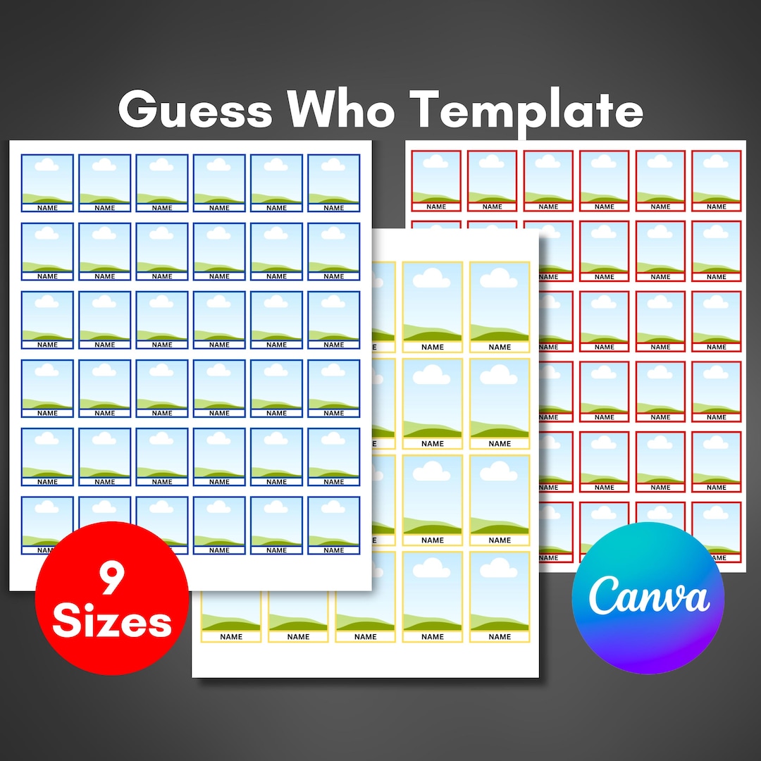 Guess Who Template Canva, Custom Guess Who, Guess Who Cards, Make Your ...