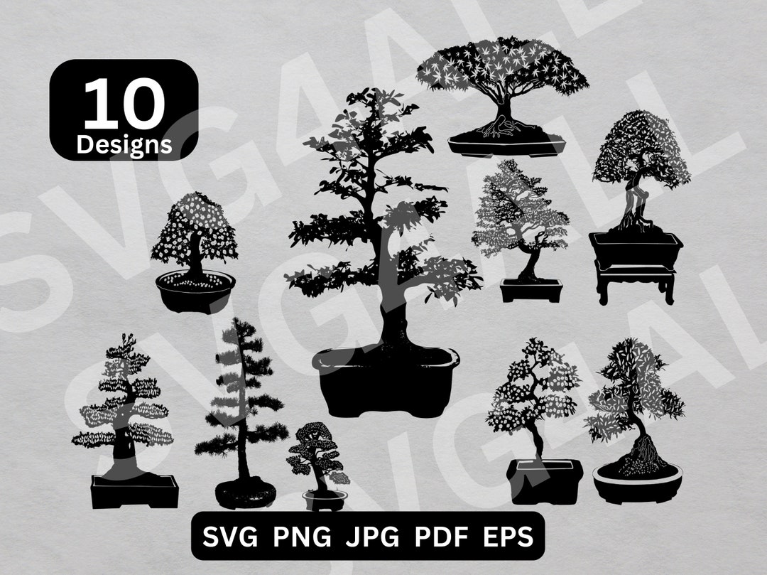 Bonsai Tree SVG, Bonsai Tree Bundle Svg, Bonsai Tree PNG, Bonsai ...