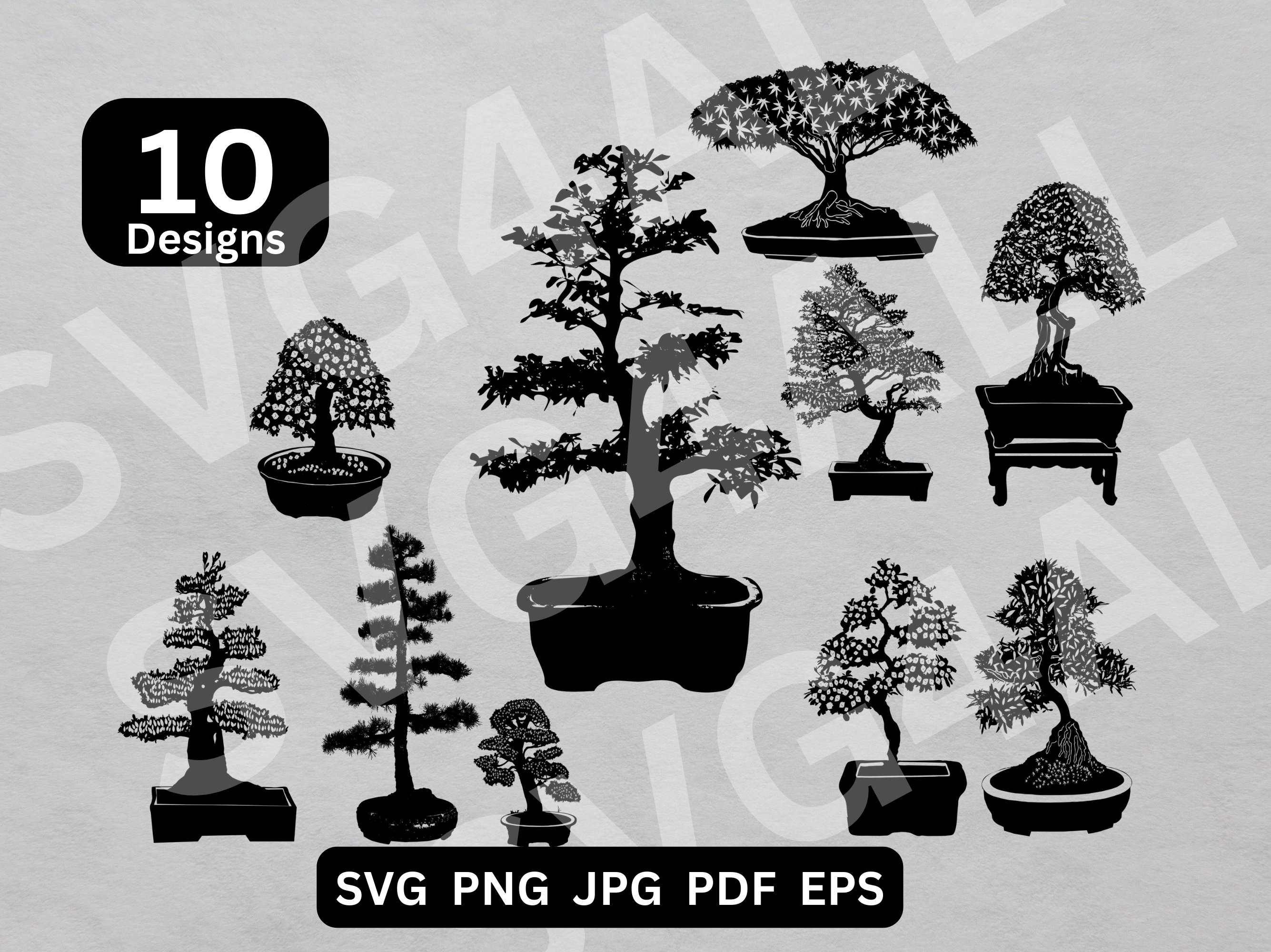 Bonsai Tree SVG, Bonsai Tree Bundle Svg, Bonsai Tree PNG, Bonsai ...