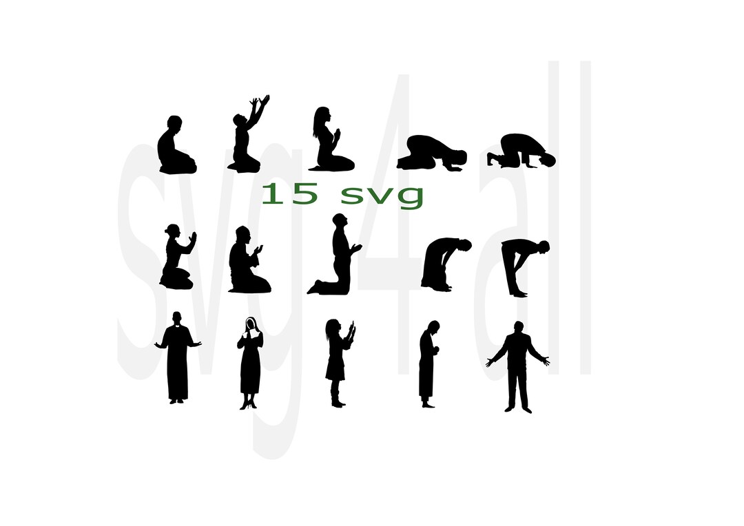 Prayers Bundle Svg, Women Praying Svg, Islamic Prayer Svg, Christian ...
