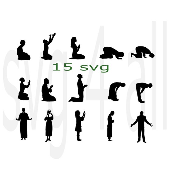 Women Praying Svg - Etsy