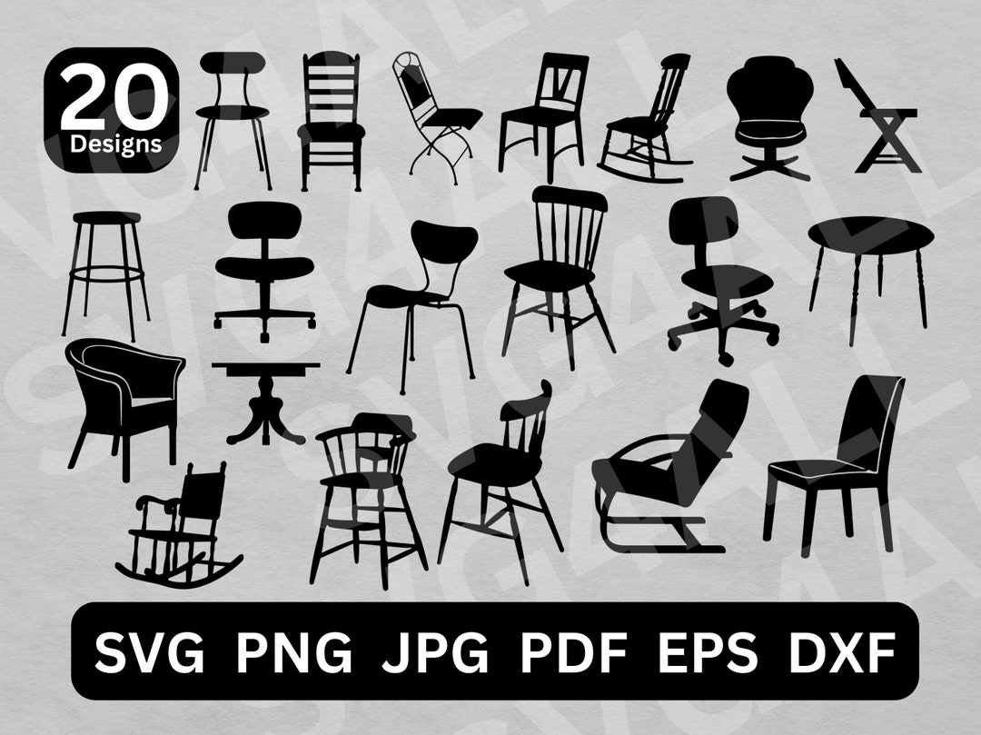 Chair SVG, Chair Bundle SVG Files, Chair Cut File, Chair Clipart, Chair ...