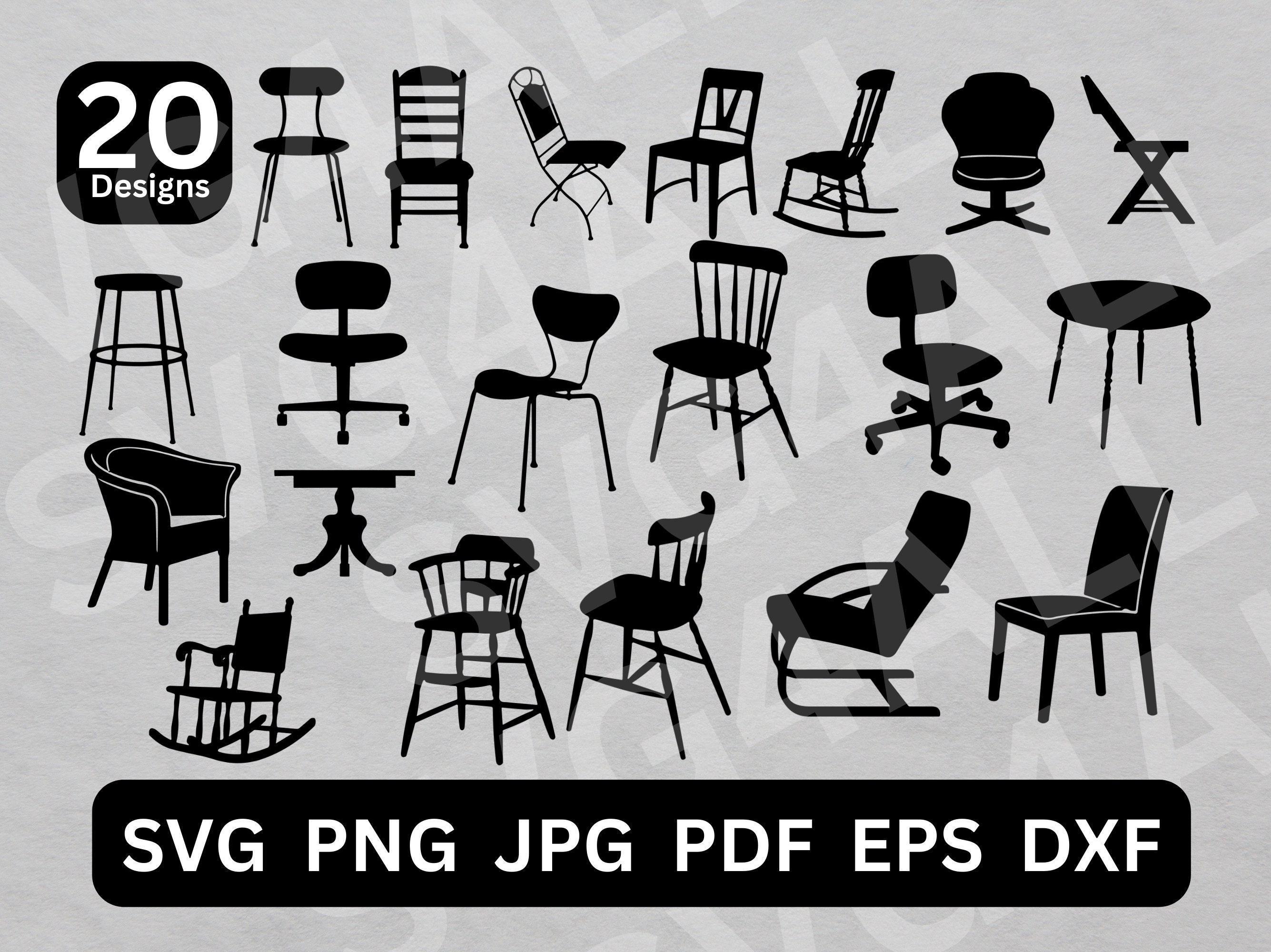 Chair SVG, Chair Bundle SVG Files, Chair Cut File, Chair Clipart, Chair ...