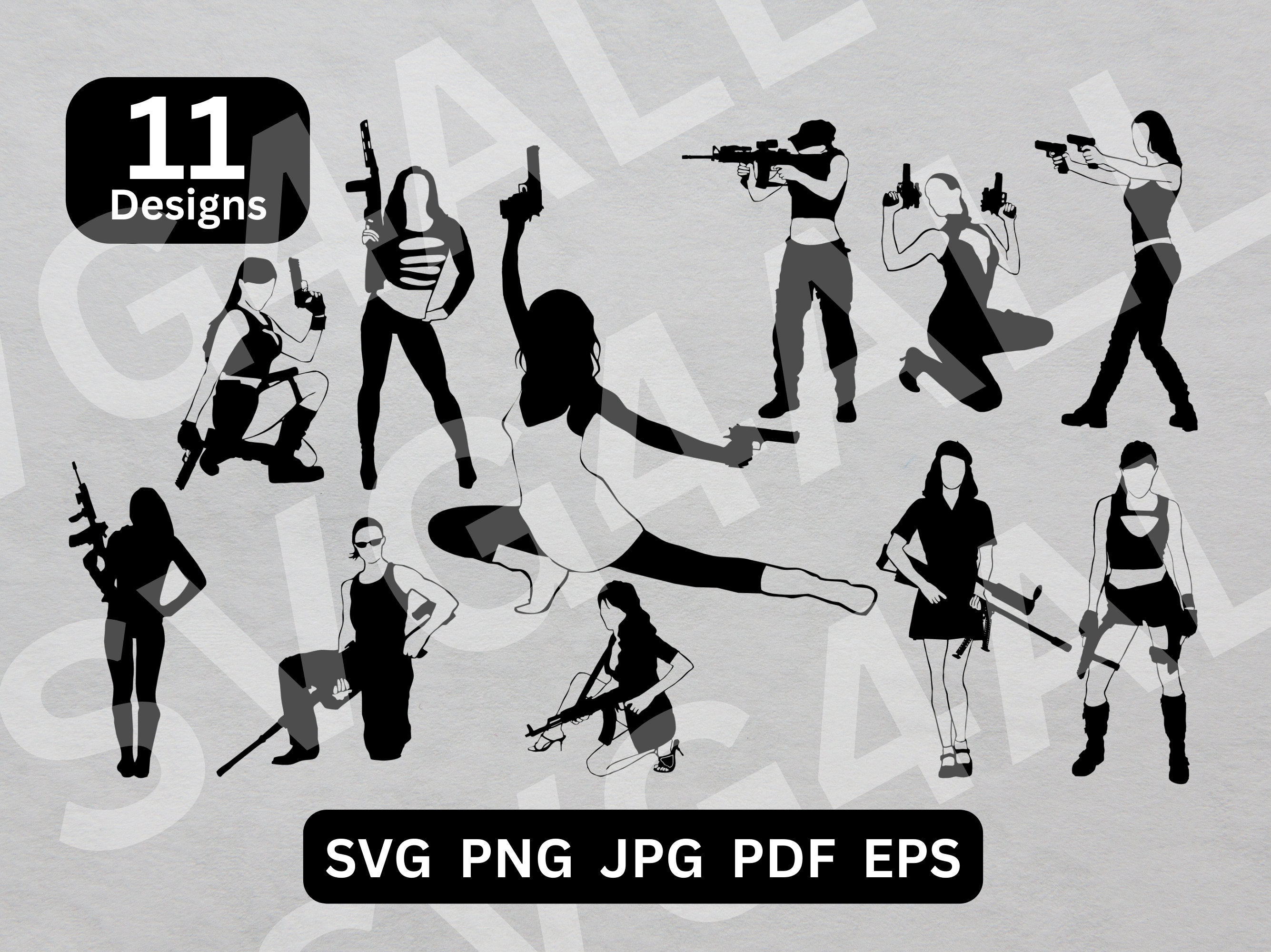 Girl With Gun SVG, Gun Girl SVG, Girl Soldier Cricut, Gangster Girl ...