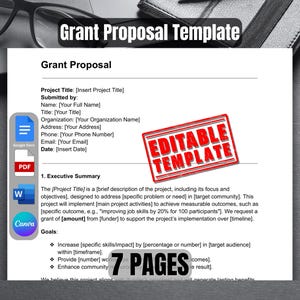 Grant Proposal Template | Sample Grant Proposal | Funding Proposal Template - Etsy