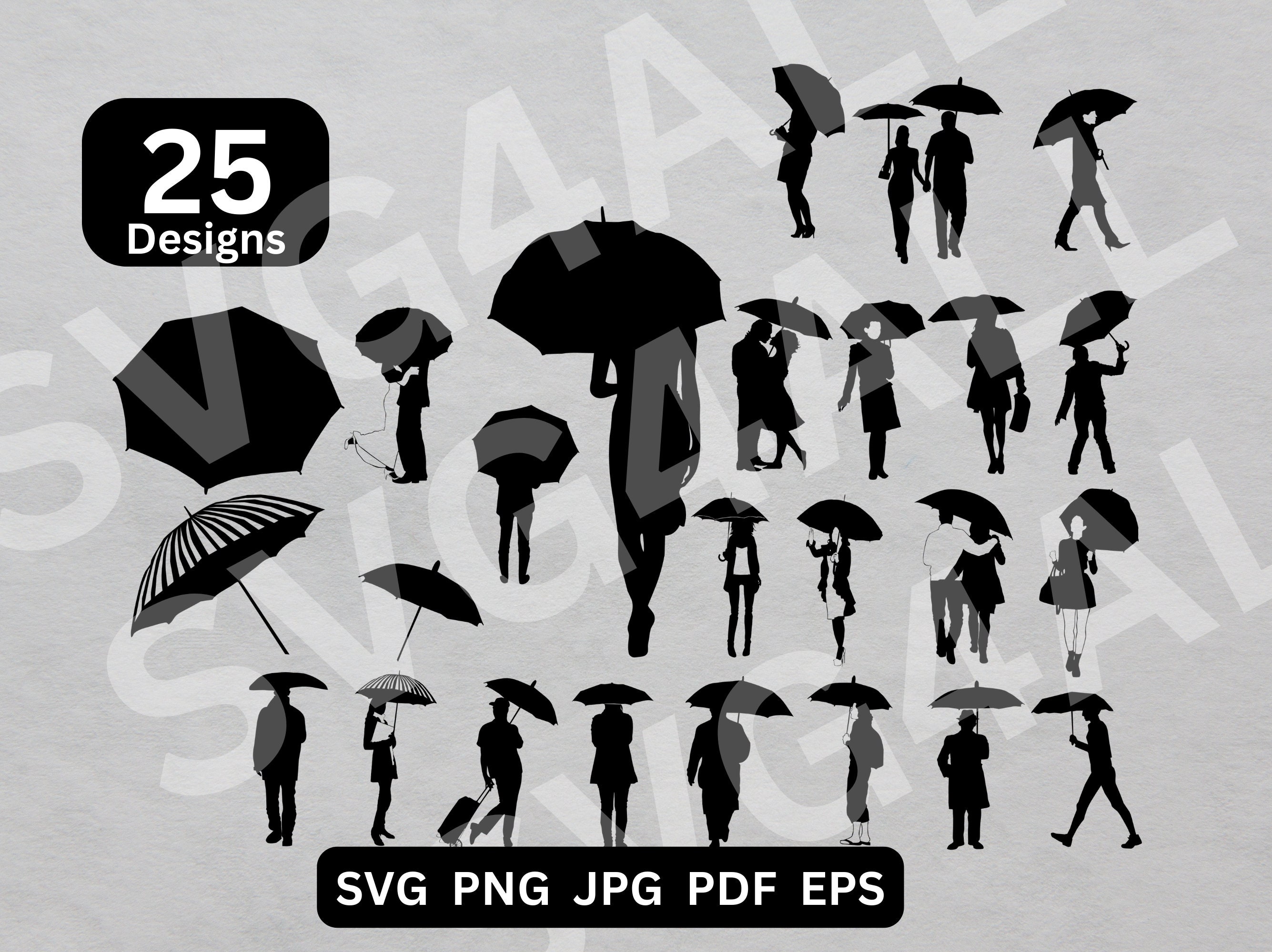 Umbrella Svg, Umbrella Bundle Svg, Umbrella PNG, Umbrella Clipart ...