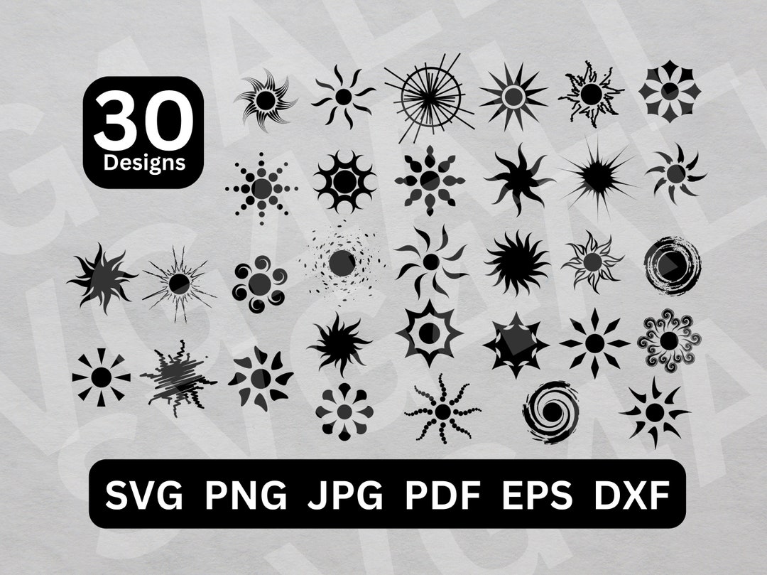 Sun Cut File, Sun Svg, Sun Vector, Boho Sun Svg Bundle, Boho Sun Png ...