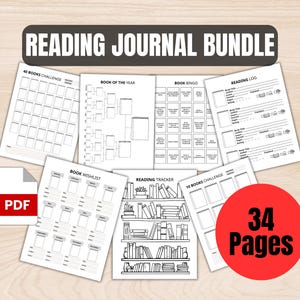 Book Reading Journal Printable Bundle Format 8.5x11, A4 and A5 ...