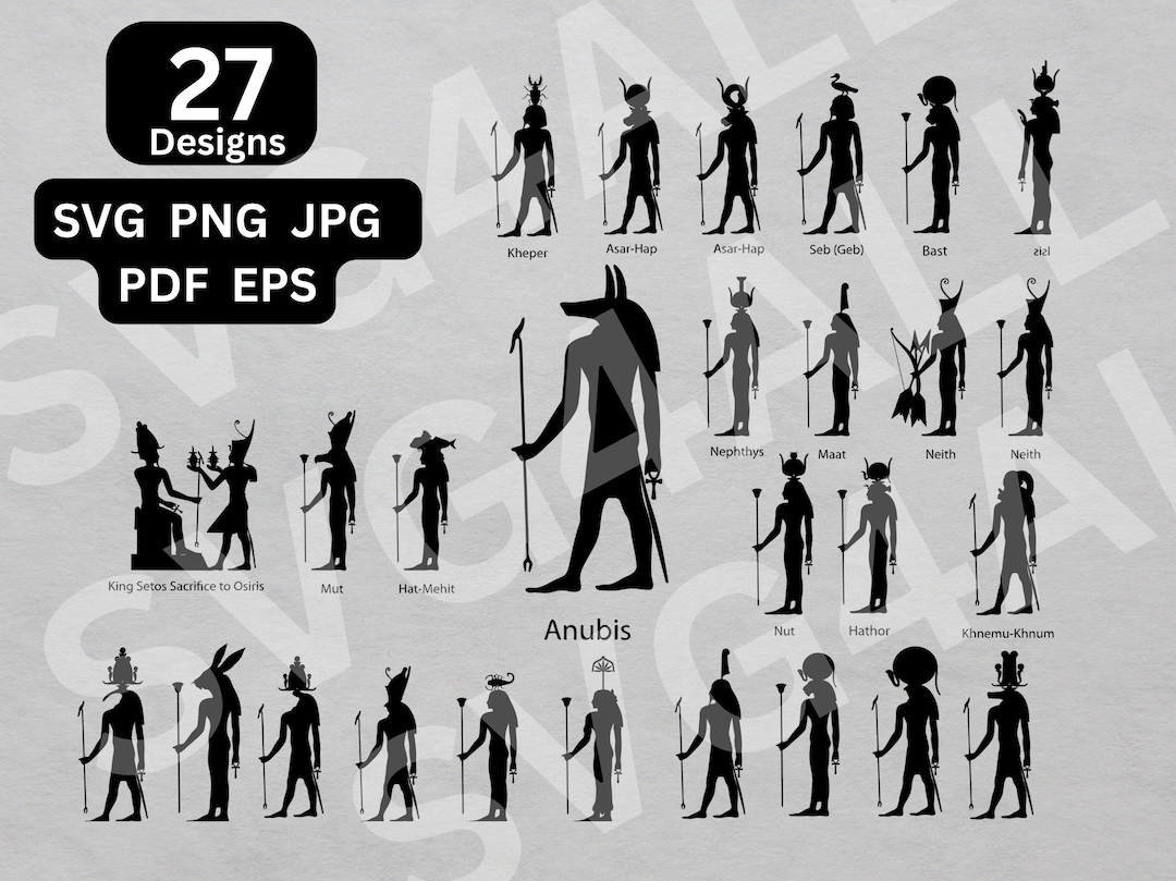 Gods of Egypt SVG, Gods of Egypt PNG, Egypt Gods Bundle SVG Files ...