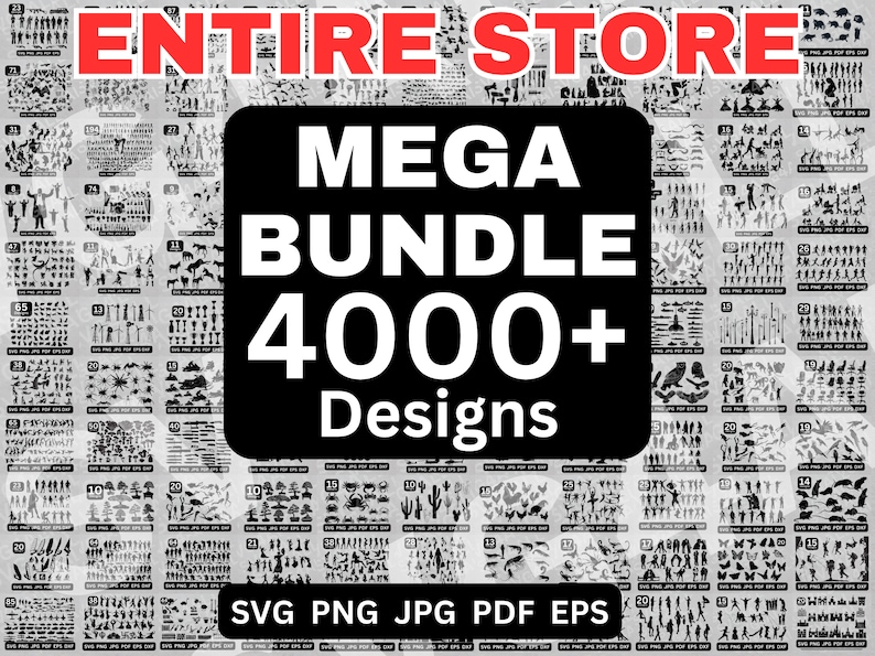 Mega SVG Bundle, 4,000+ Designs SVG, Svg Files for Cricut, Silhouette ...