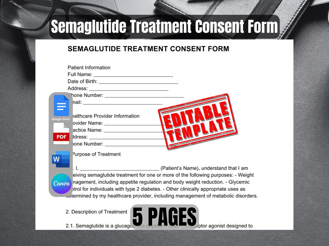 Semaglutide Consent Form | Semaglutide Treatment Consent Form Template ...