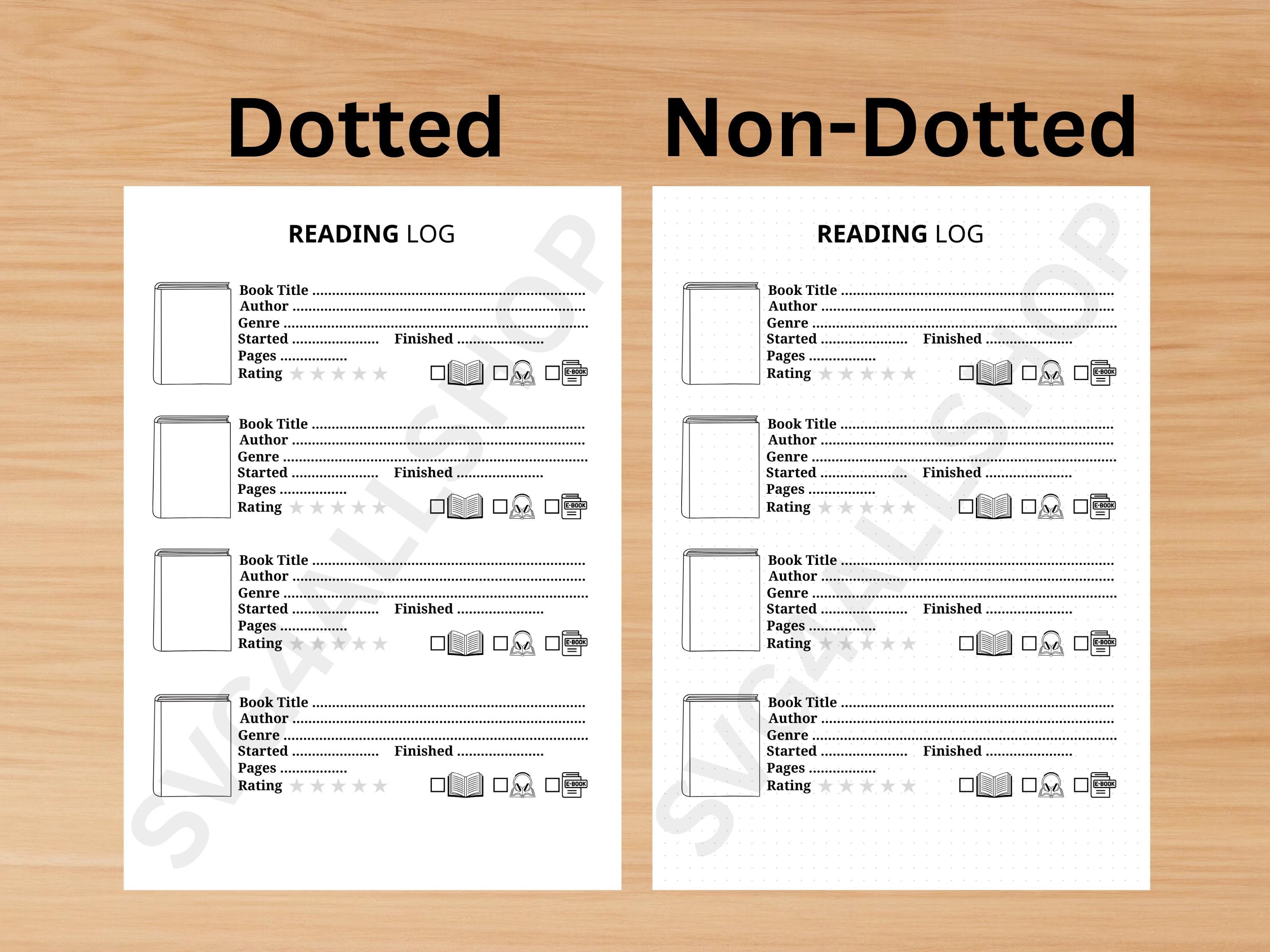Reading Log PDF Printable - Reading Tracker - Reading Journal Print Out ...