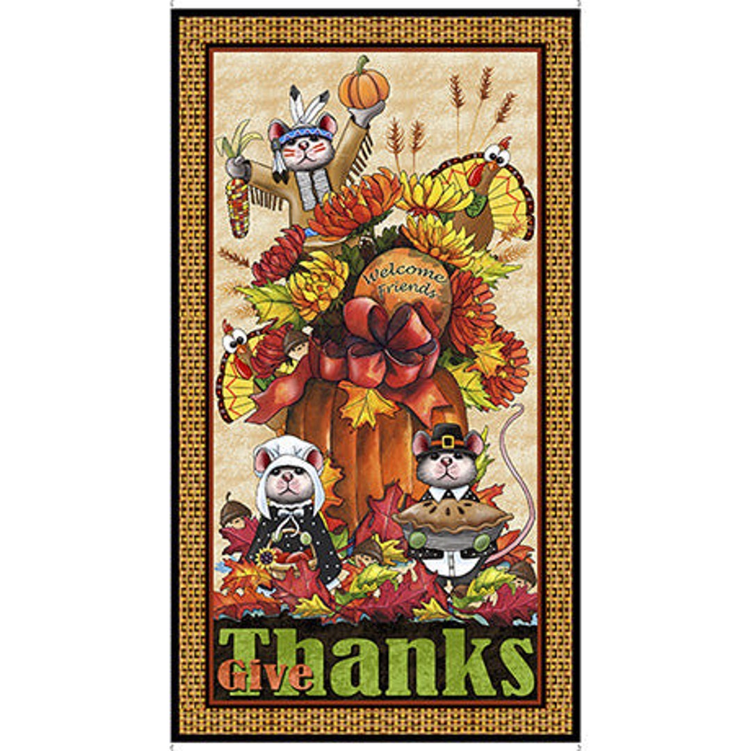 QT Fabrics A Pilgrim's Autumn Give Thanks Panel 30321E #005 - Etsy