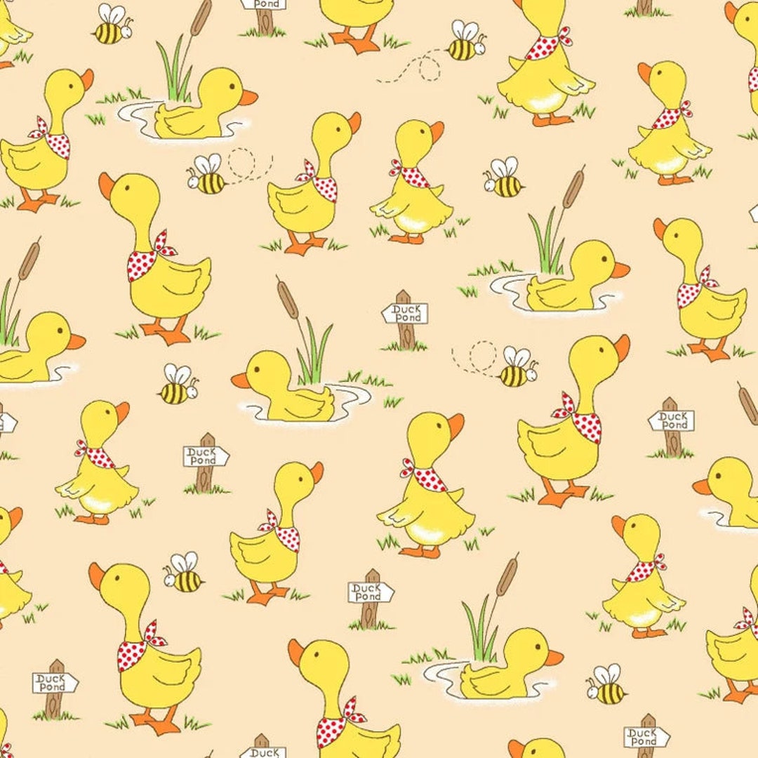 A.E. Nathan Ducks on Flannel 1018 - Etsy