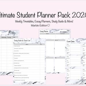 Ultimate Student Planner Pack 2020 (marble) - Etsy